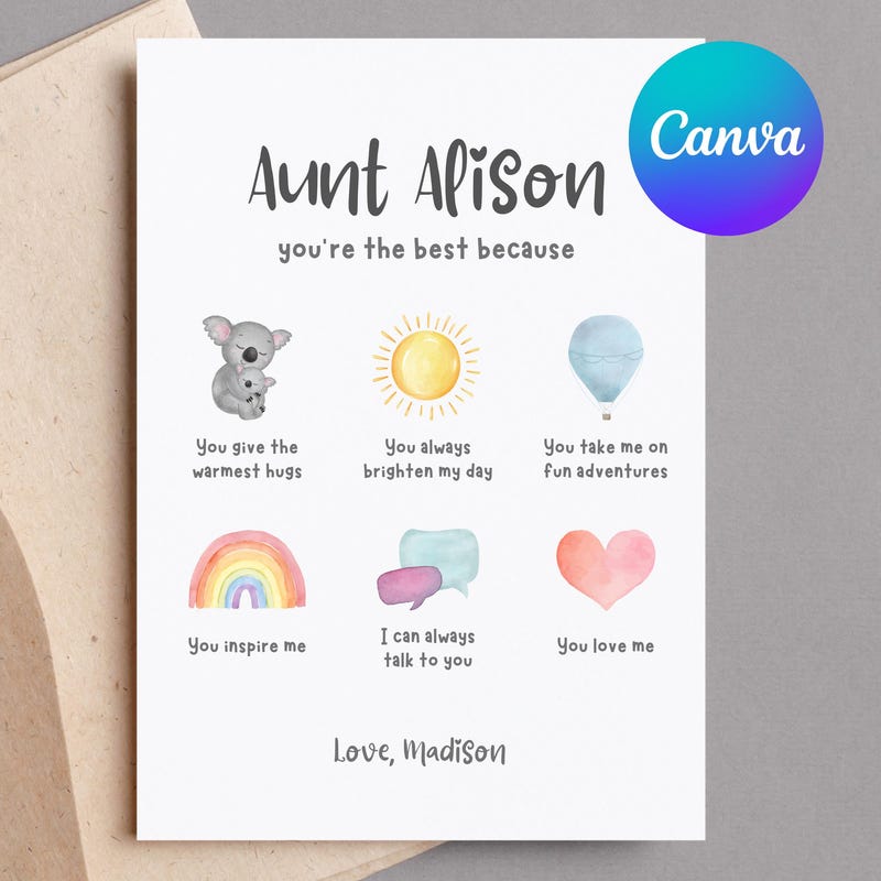 Card for Aunt - Etsy