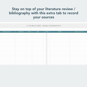 Thesis Writing Tracker Google Sheets Template, Personal Academic ...
