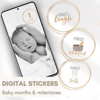 Baby Monthly Stickers | Greenery Botanical Baby Milestone Stickers ...