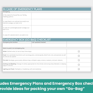 In Case of Emergency Planner Google Sheets Template - Printable ...