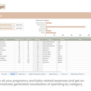All-in-one Pregnancy Tracker, Pregnancy Budget in Google Sheets ...