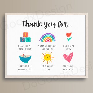 Printable Thank You Card for Daycare Teachers Nursery Teacher & ECE ...