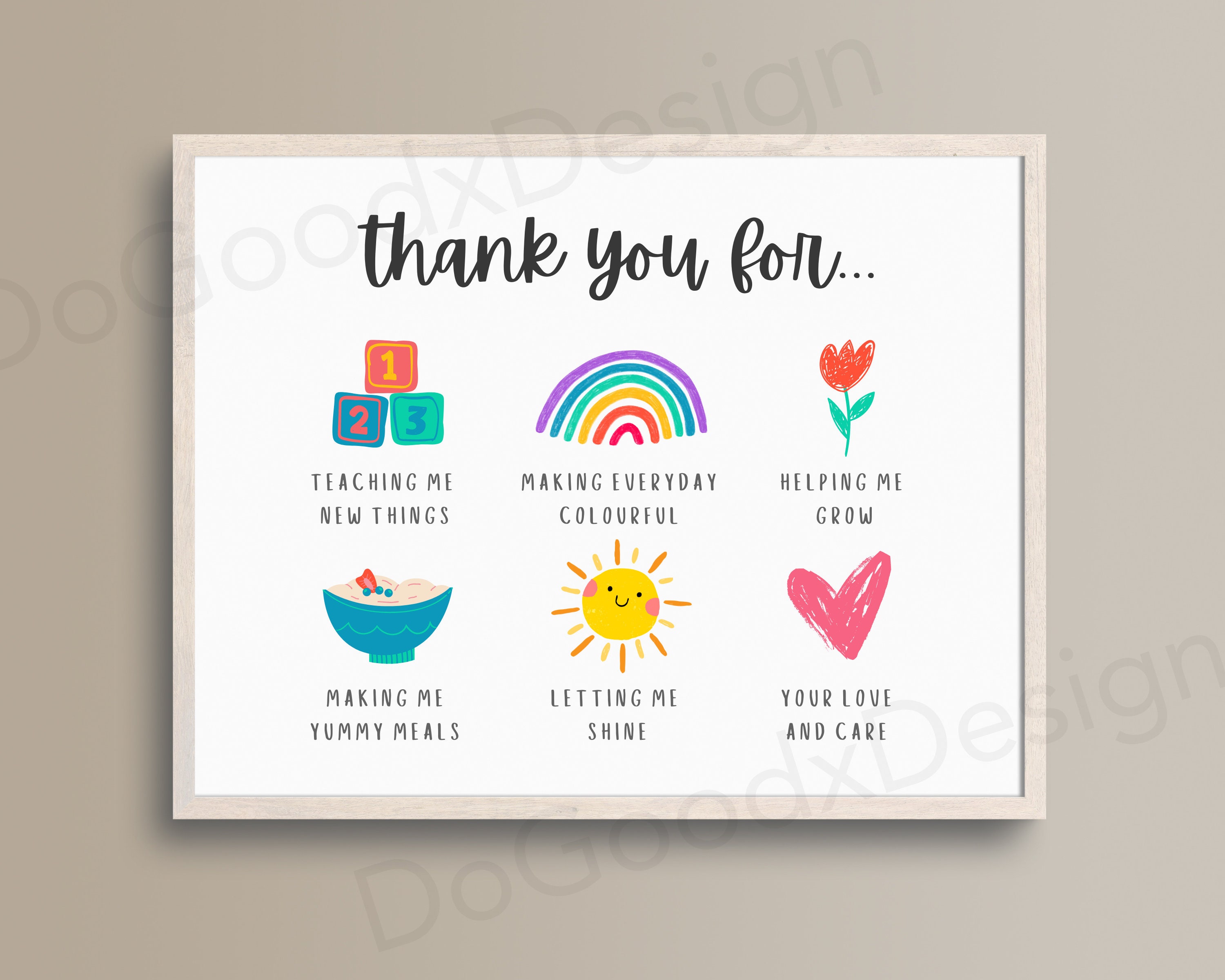Printable Thank You Card for Daycare Teachers Nursery Teacher & ECE ...