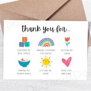 Printable Thank You Card for Daycare Teachers | Nursery Teacher & ECE ...