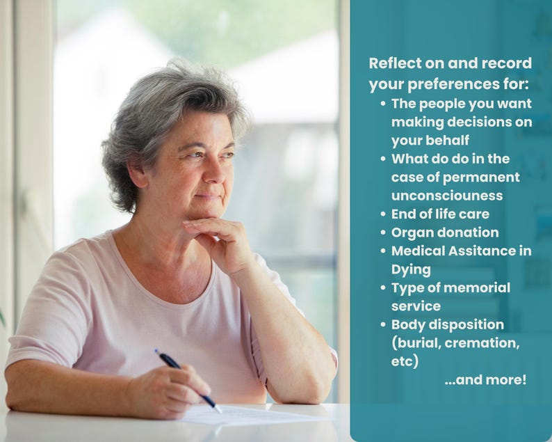 Printable Final Wishes & Memorial Preferences, End of Life Care Plan ...