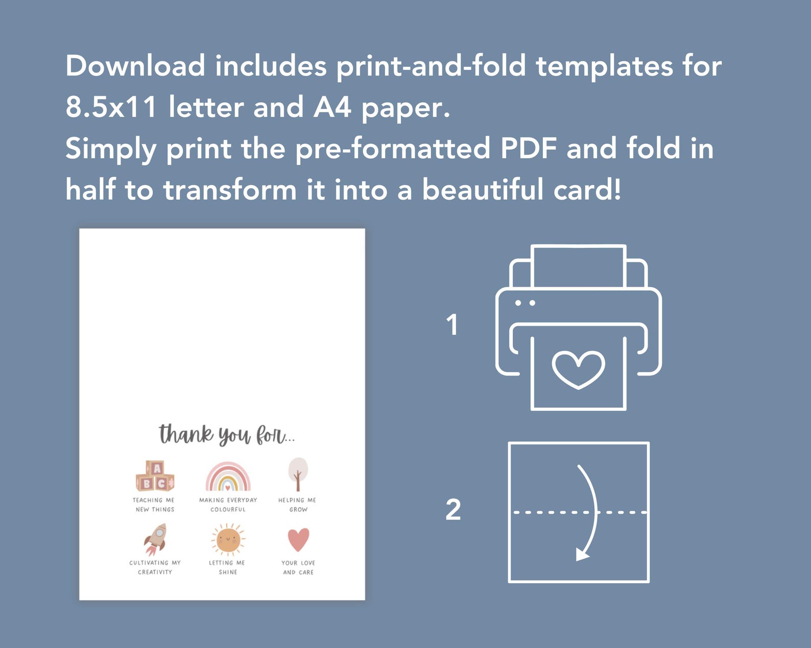 Printable Thank You Card for Daycare Teachers Nursery Teacher & ECE ...