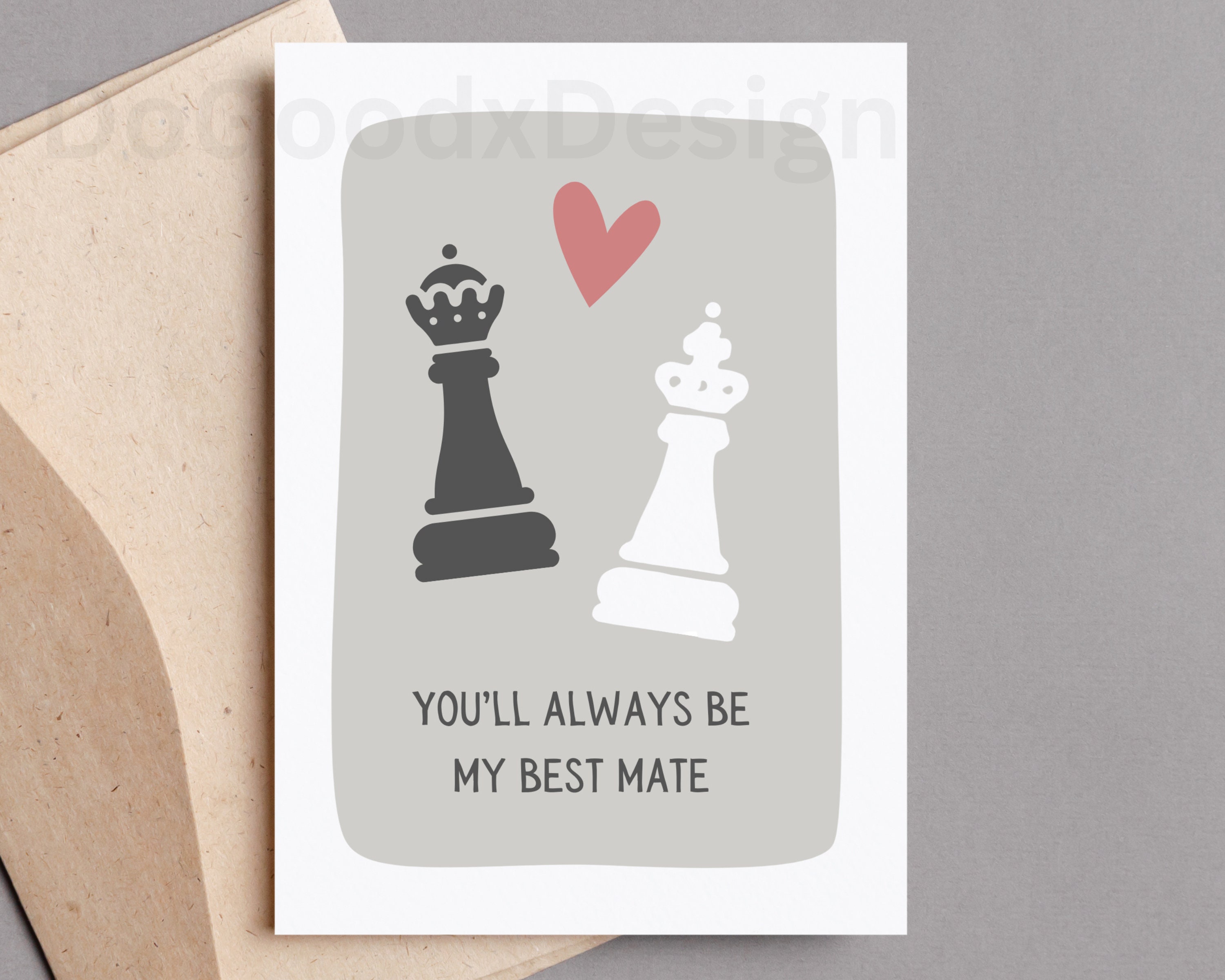Printable Valentine's Card for Chess Player Cute Card for Chess Lover ...