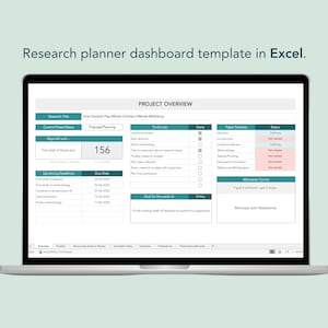 Research & Dissertation Planner Google Sheets and Excel Template ...