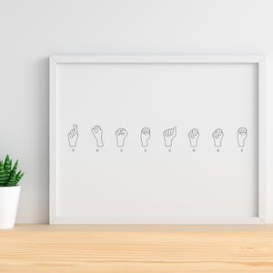 Custom ASL Names Instant Download | Custom Sign Language Words, Baby ...