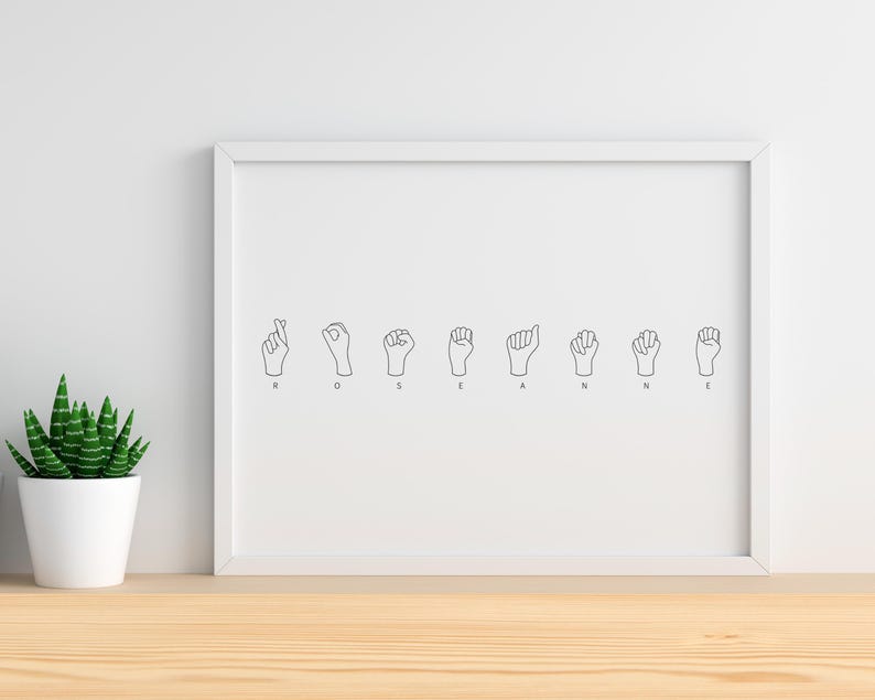 Custom ASL Names Instant Download | Custom Sign Language Words, Baby ...