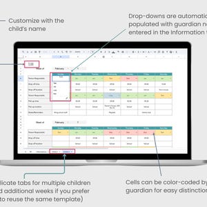 Kids Pick-up & Drop-off Schedule in Google Sheets | Co-parenting ...
