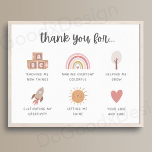 Printable Thank You Card for Daycare Teachers | Nursery Teacher & ECE ...