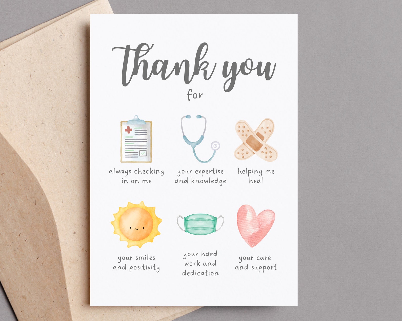 Printable Thank You Card for Nurse, Doctor, Healthcare Workers | Nurse ...
