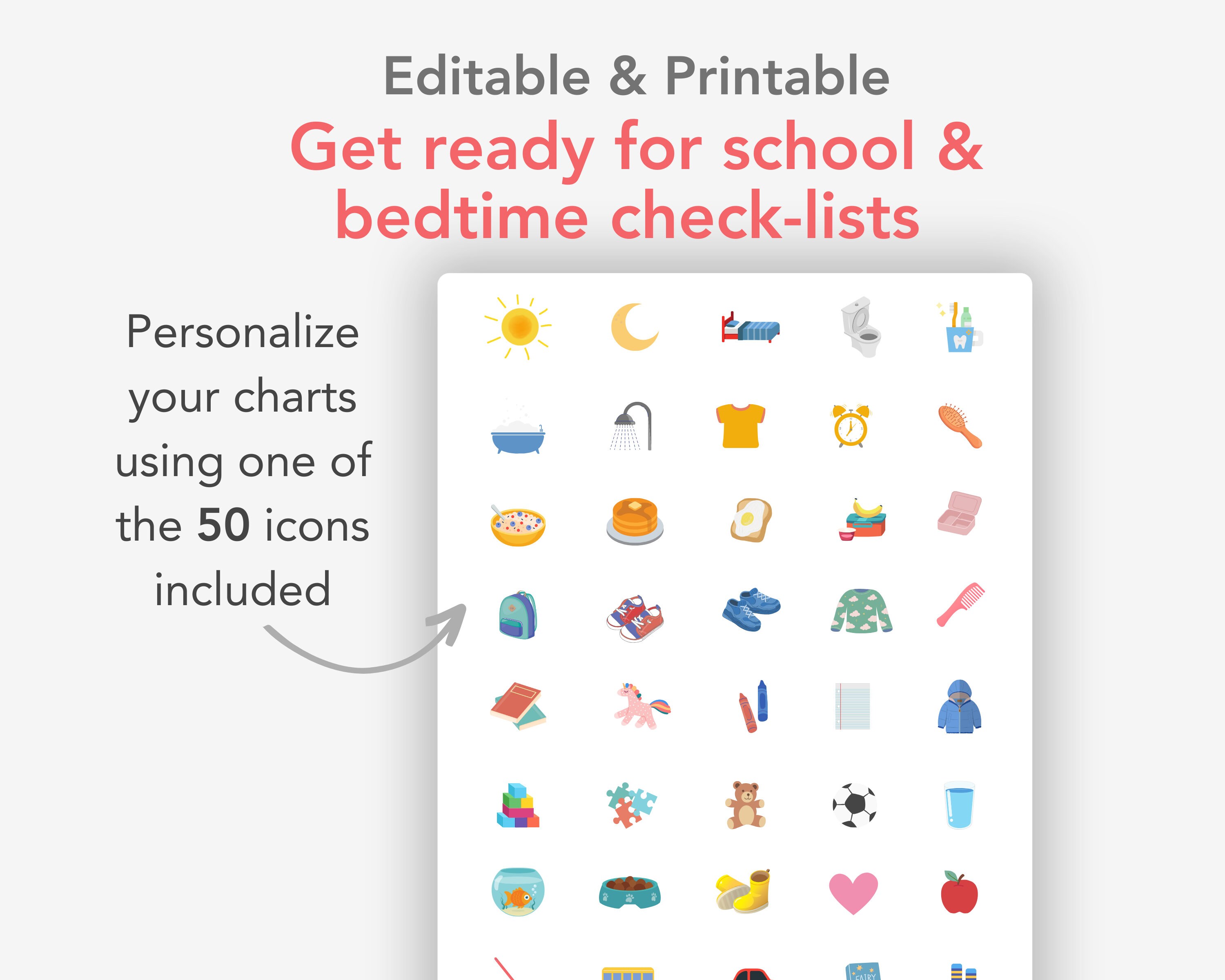 Printable Kids' Daily Routine Chart Editable Planner for Toddlers Get ...