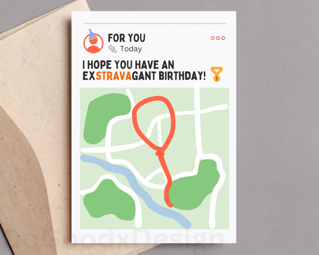 Printable Strava Birthday Card for Runner | Punny Strava Runner's ...