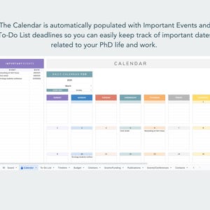 Phd Life & Dissertation Tracker in Google Sheets | Phd Planner, Thesis ...