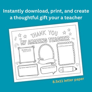 Teacher Appreciation Week Gift Printable Teacher Thank You Coloring ...