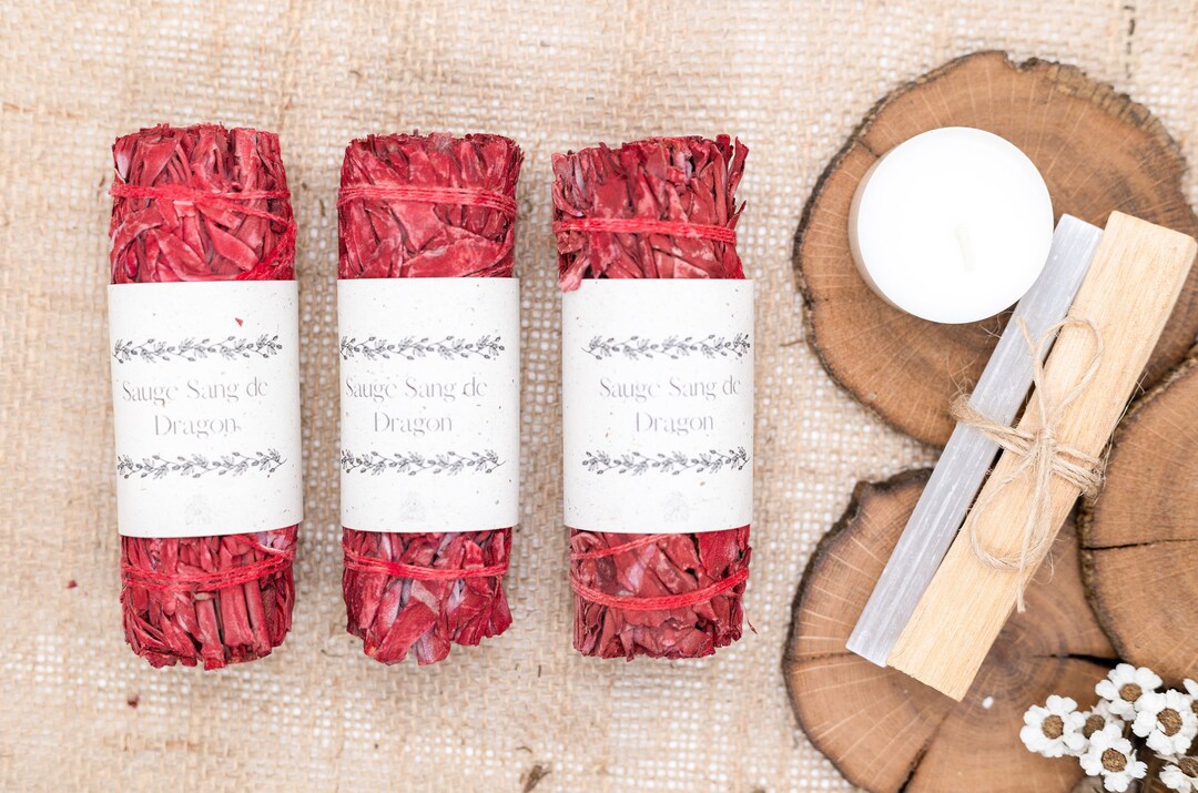 Dragon's Blood Sage Kit: Smudge Incense Sticks, California Apiana White ...