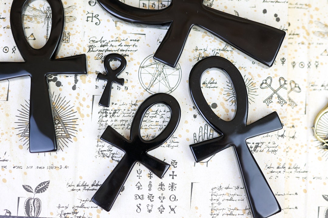 Ankh Black Obsidian Egyptian Cross of Life Stone, Egyptian Symbol Stone ...