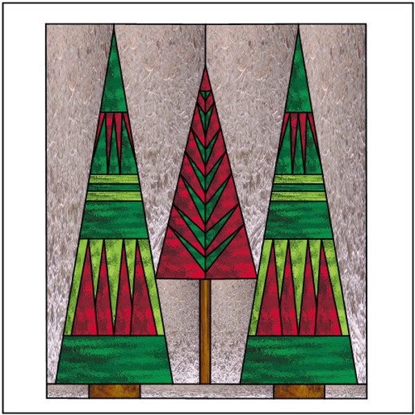 Christmas Trees Stained Glass Pattern - Etsy