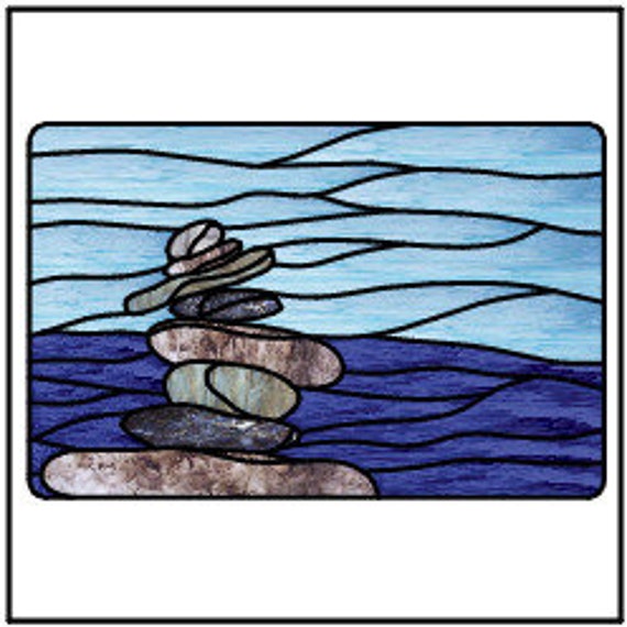 Rock Cairn Stained Glass PATTERN - Etsy