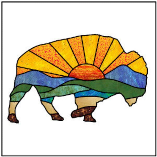 Buffalo Stained Glass Pattern - Etsy