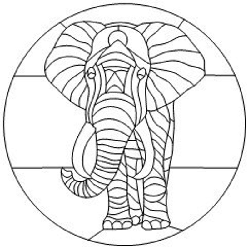 Rainbow Elephant-stained Glass PATTERN - Etsy