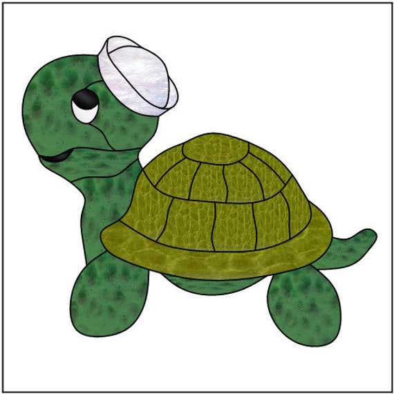 Sailor Turtle Stained Glass Pattern | Etsy