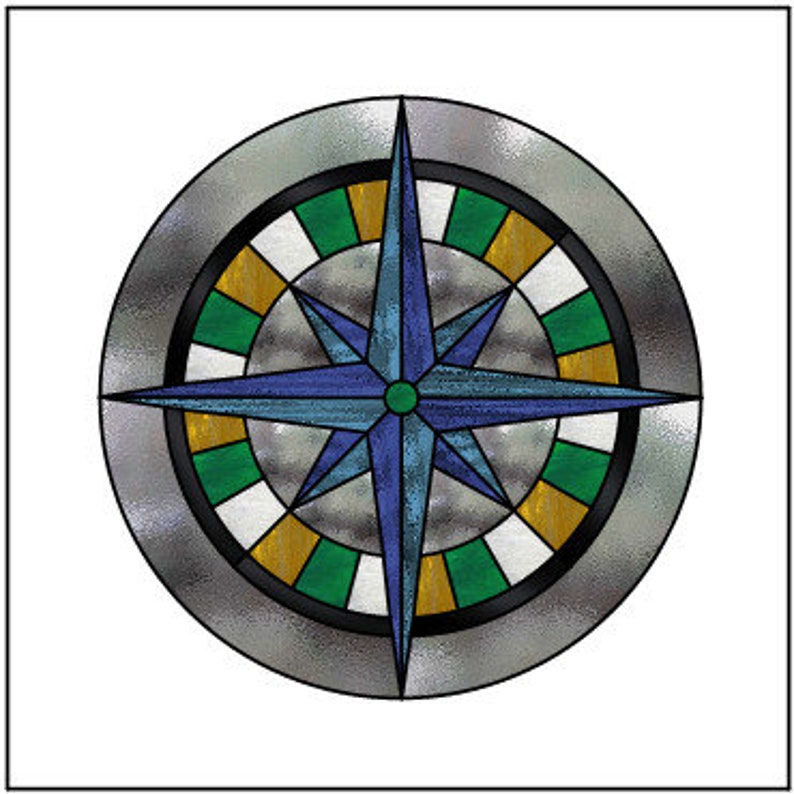 Compass Rose Stained Glass Pattern - Etsy