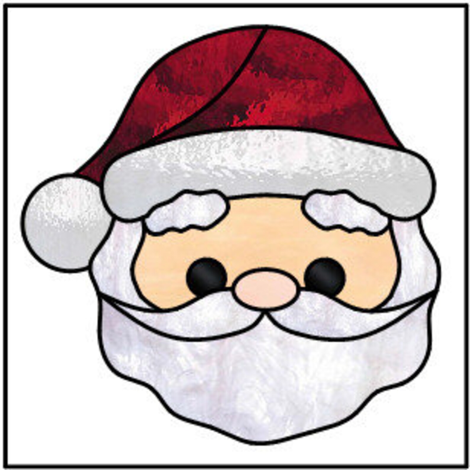 Santa Face Stained Glass PATTERN - Etsy