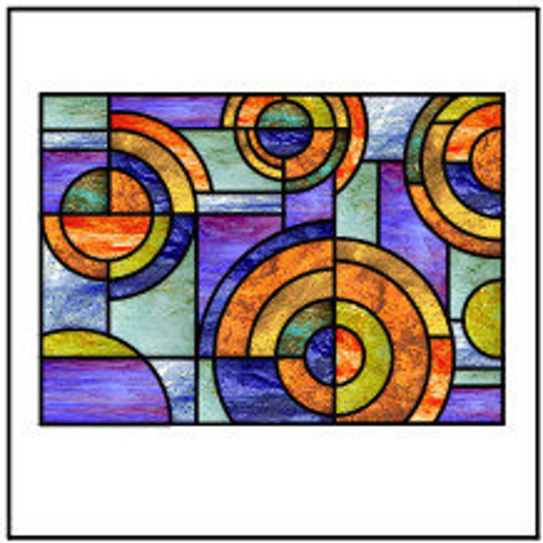 Circles Abstract-stained Glass Pattern - Etsy