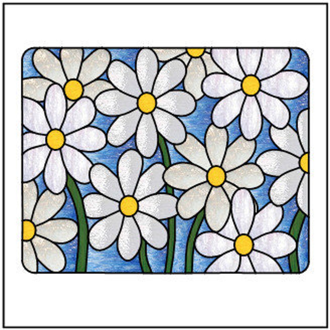 Bloomin Daisies-stained Glass Pattern - Etsy
