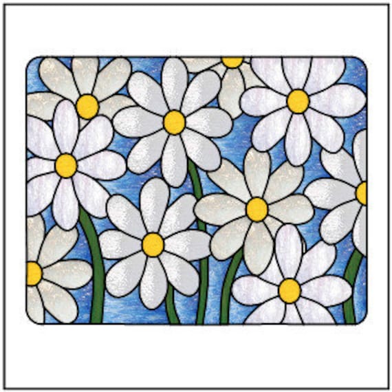 Bloomin Daisies-stained Glass Pattern - Etsy