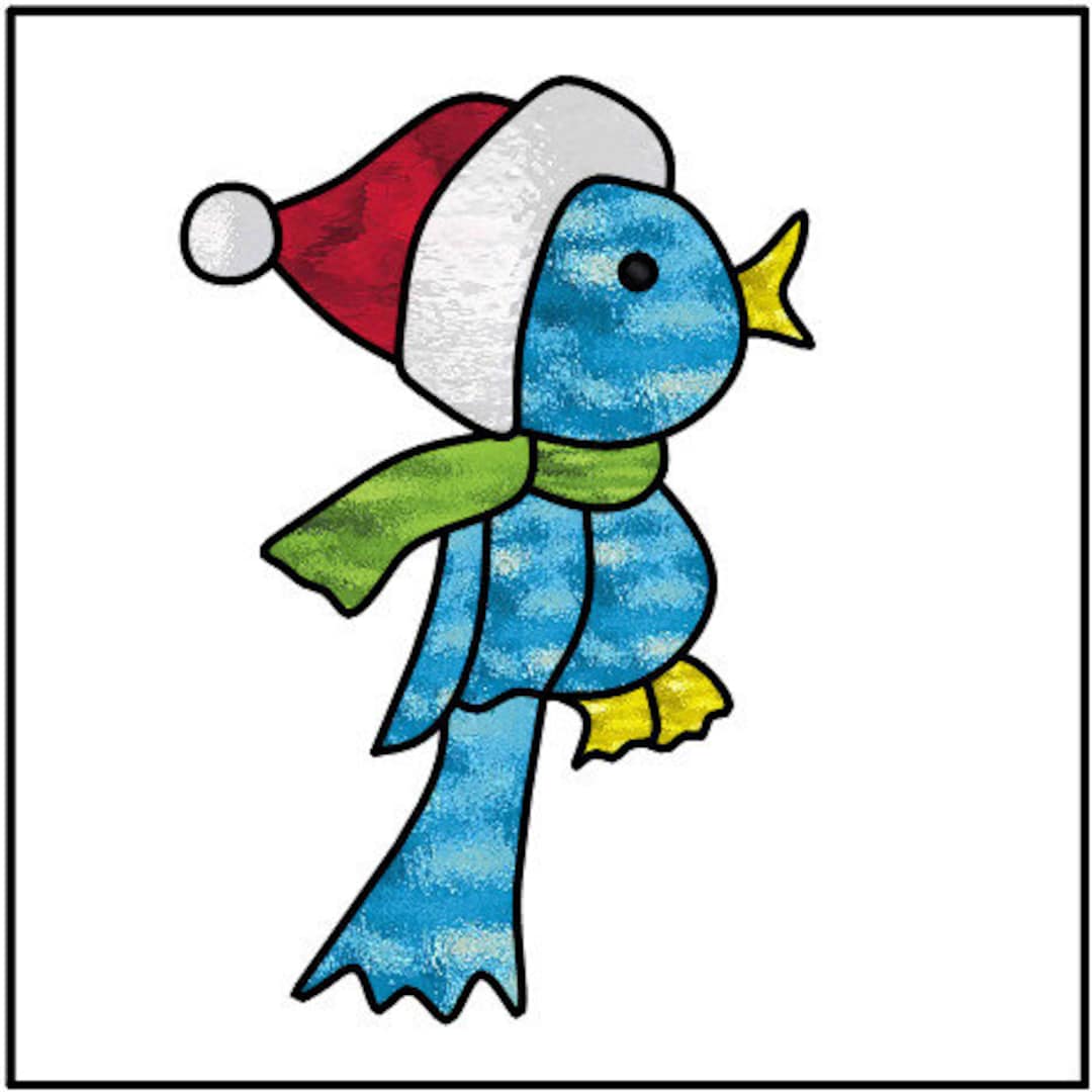 Christmas Bluebird Stained Glass PATTERN - Etsy