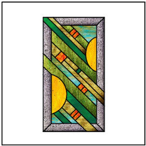 Stained Glass Panel Geometric - Etsy