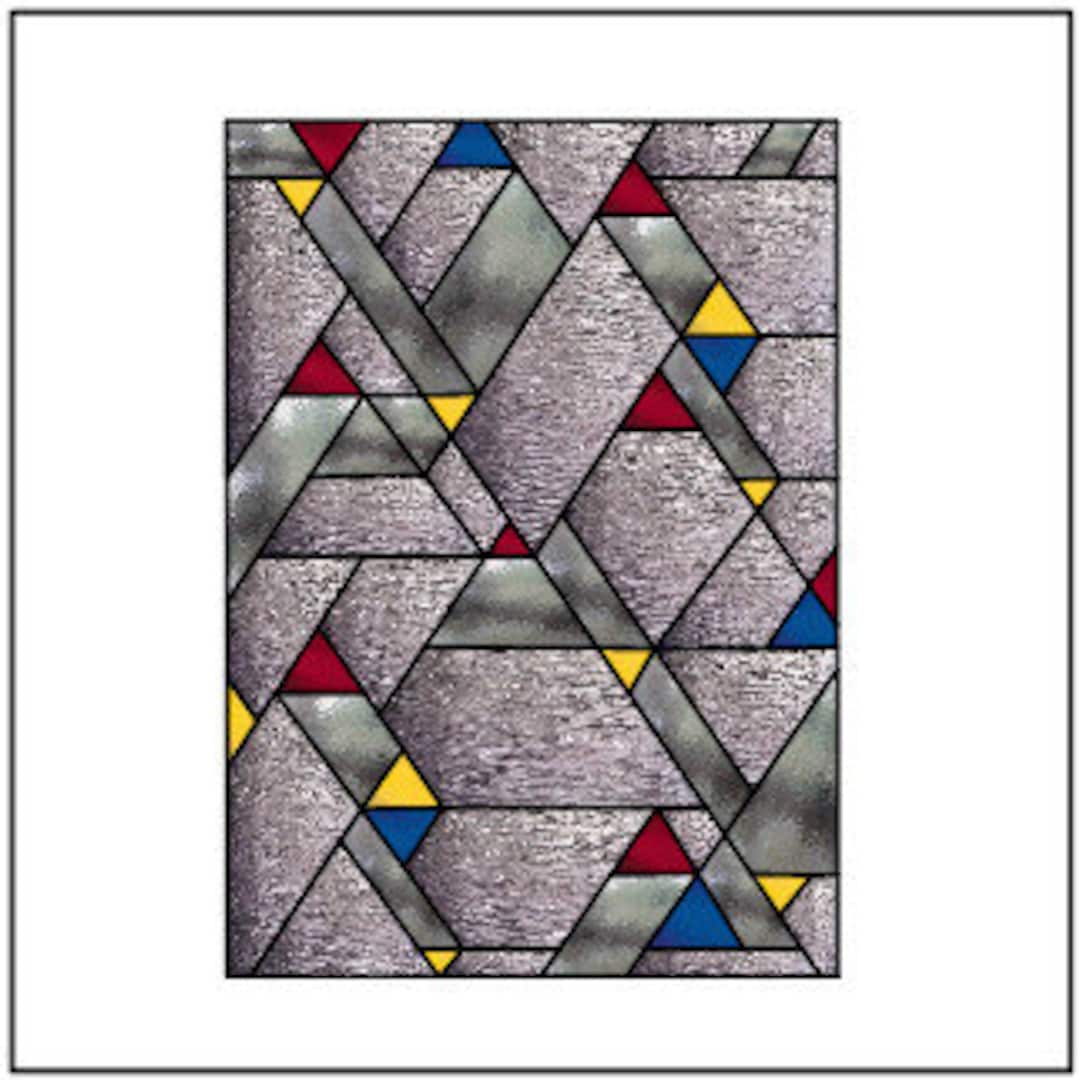 Mondrian Triangles Stained Glass PATTERN - Etsy