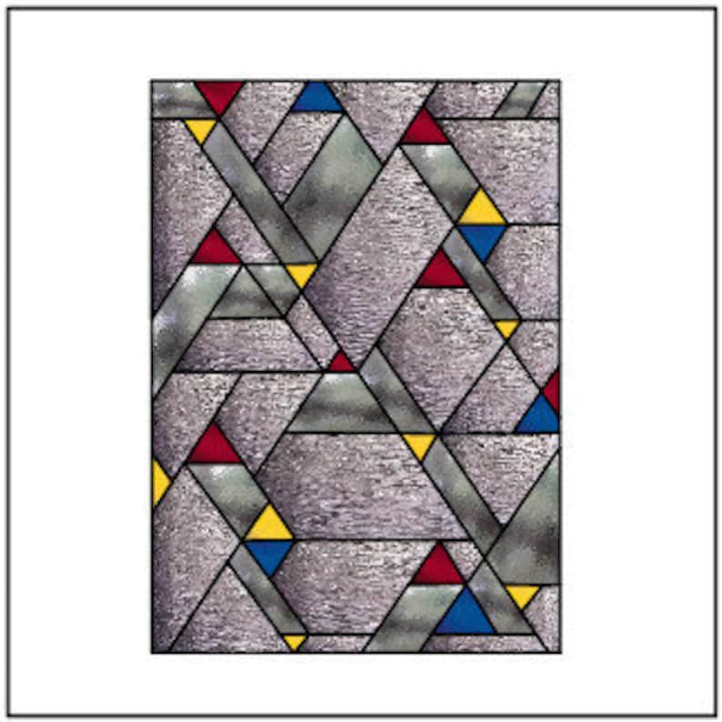 Mondrian Triangles Stained Glass PATTERN - Etsy
