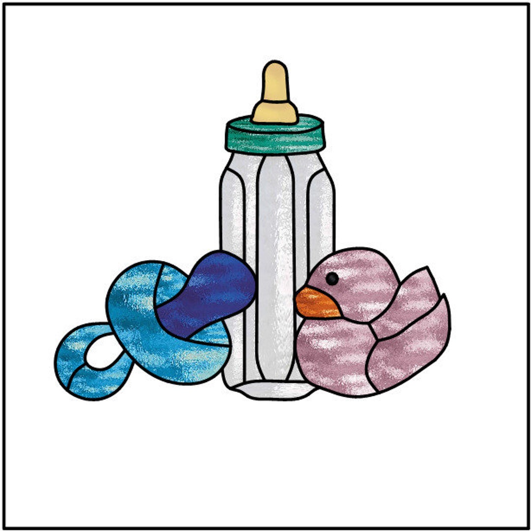 Baby Shower Stained Glass Pattern - Etsy