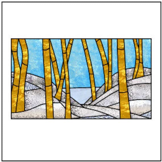 Winter Landscape-stained Glass PATTERN | Etsy