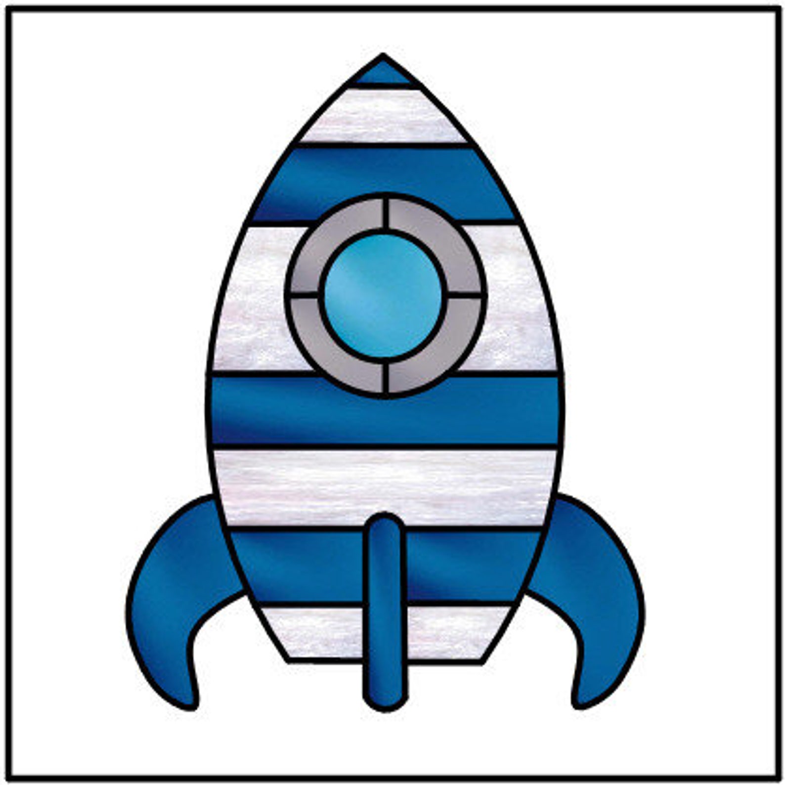 Space Rocket Suncatcher-stained Glass PATTERN - Etsy