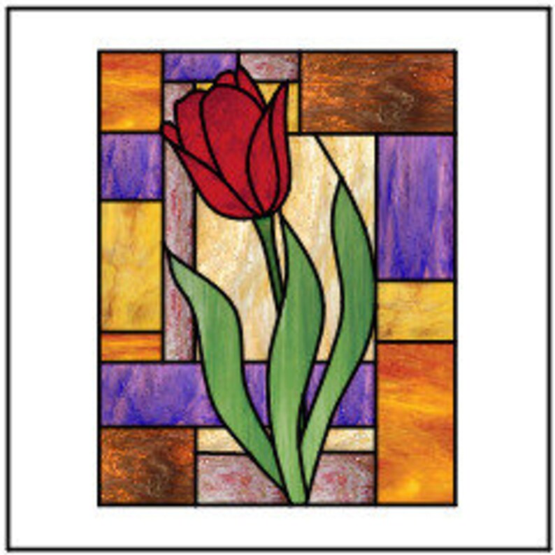 Patchwork Tulip-stained Glass Pattern - Etsy