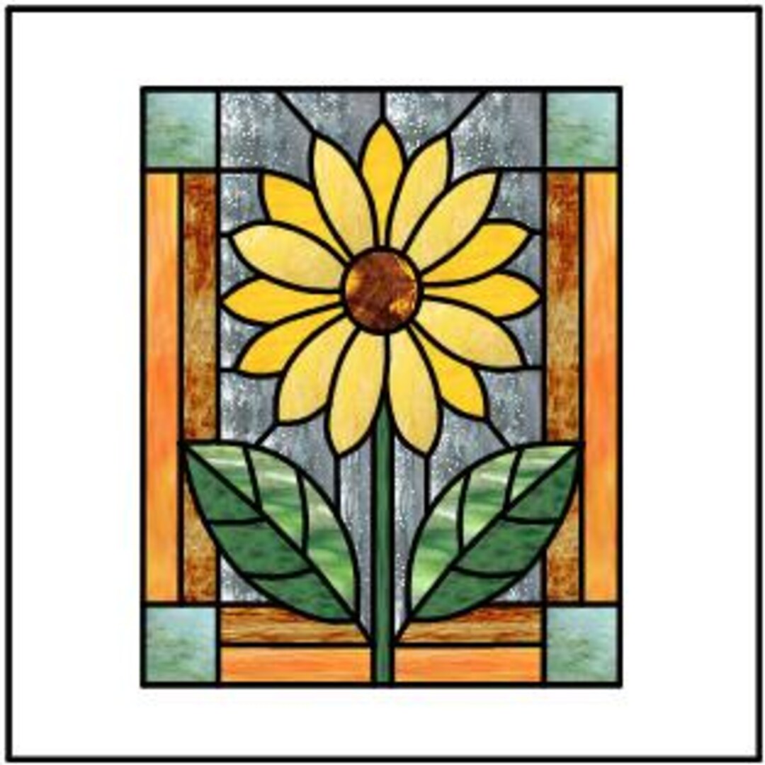 Sunflower Panel Stained Glass Pattern - Etsy
