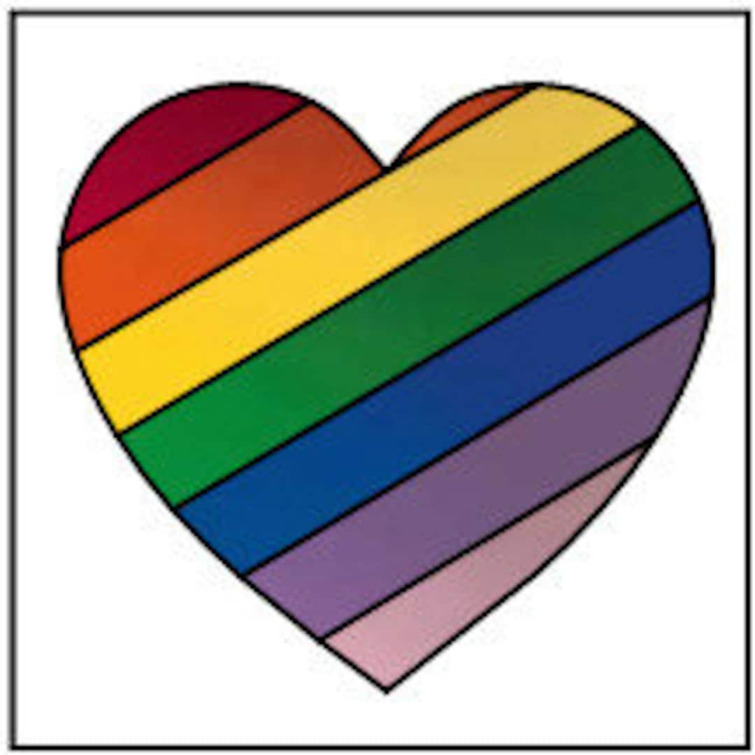 Rainbow Heart Stained Glass PATTERN - Etsy