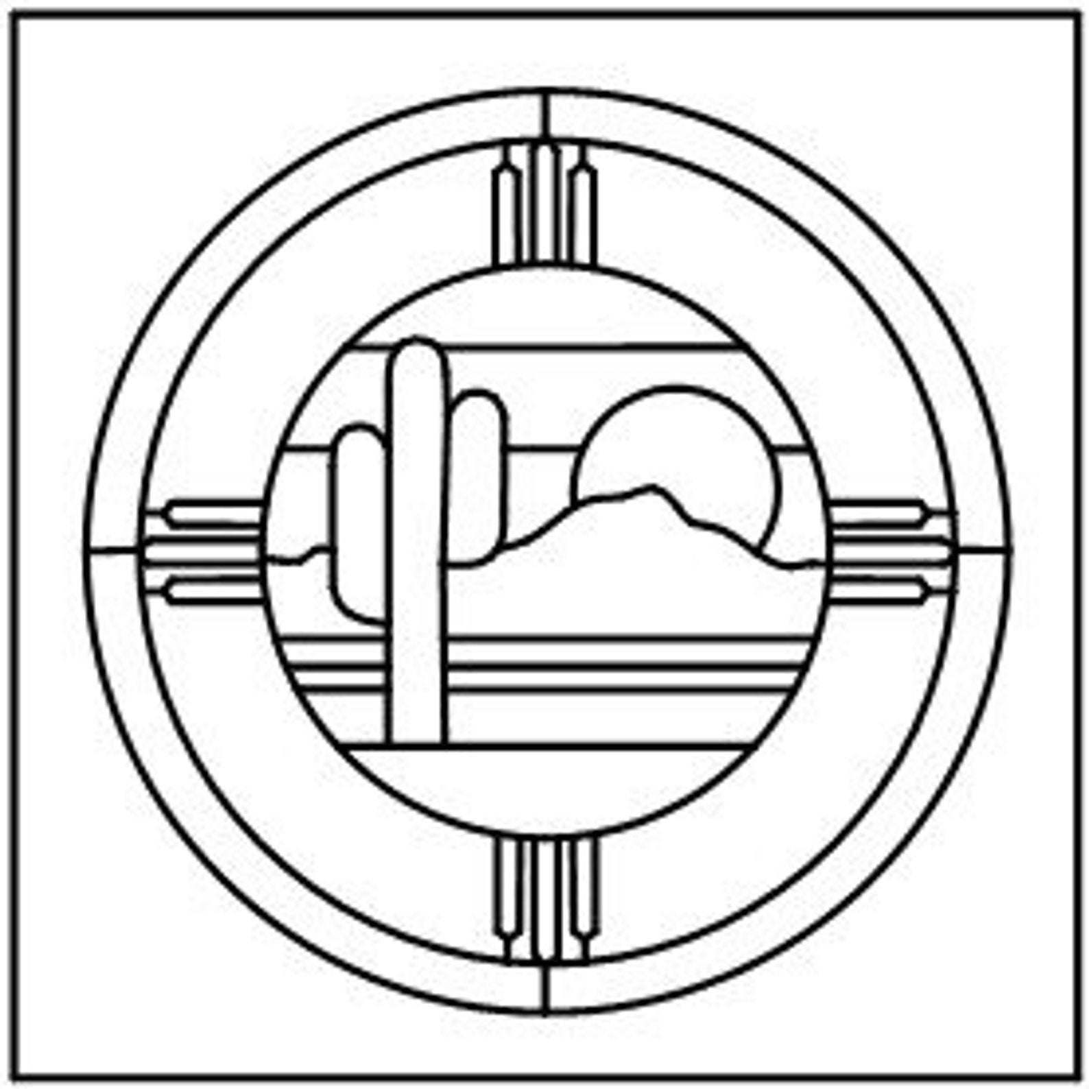 Saguaro Lanscape-stained Glass Pattern - Etsy