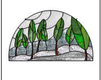 Stained Glass Half Round Window - Etsy