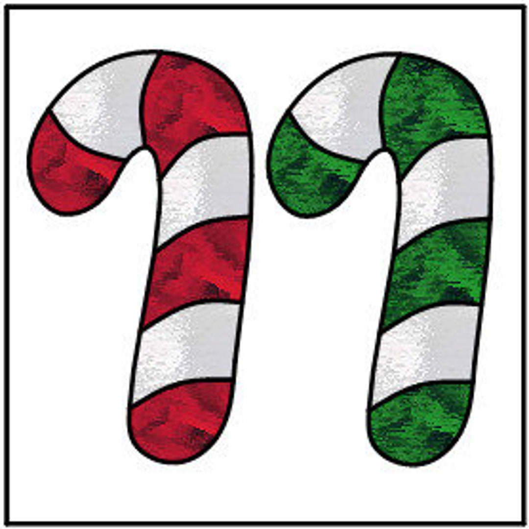Candy Canes Stained Glass Suncatcher Pattern - Etsy