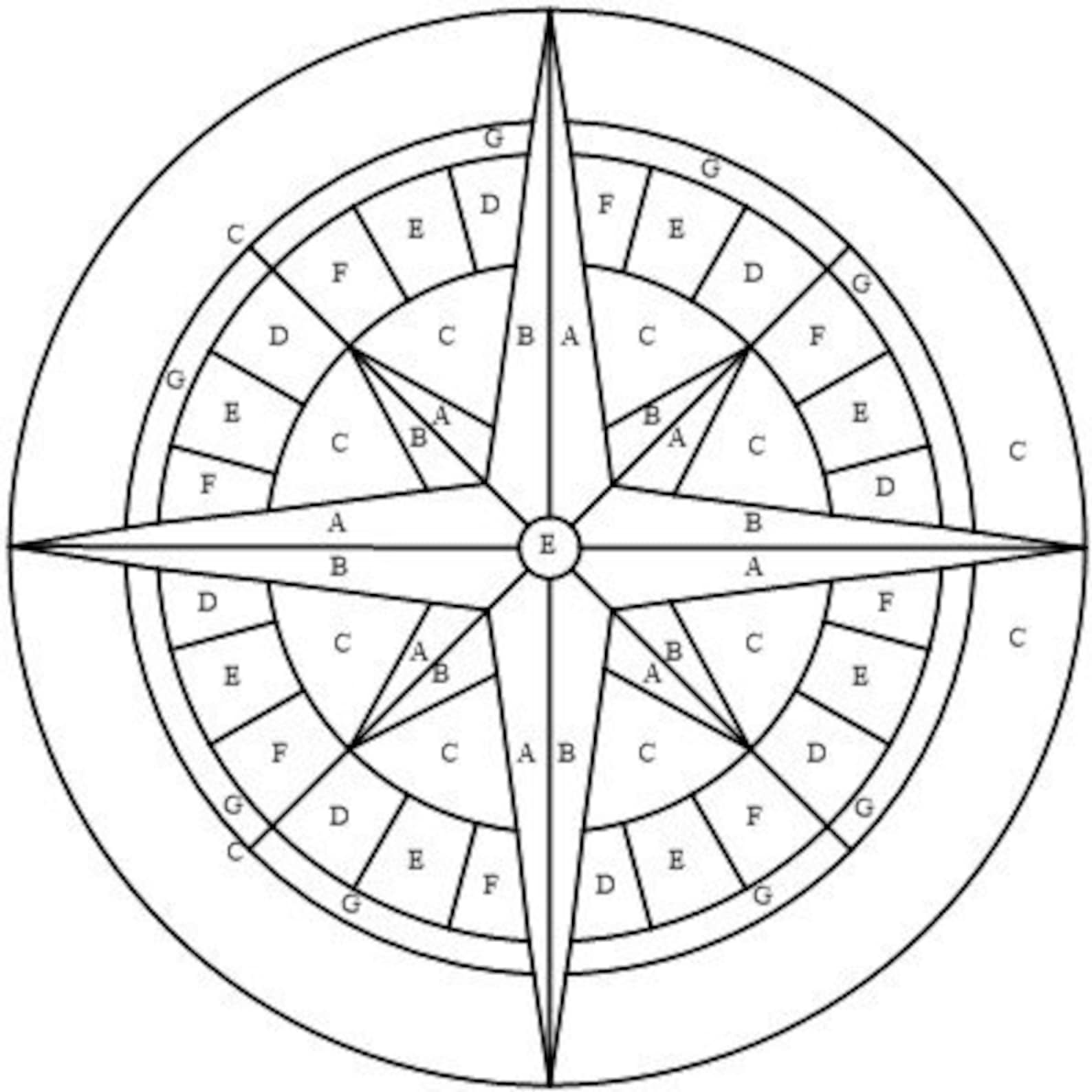 Compass Rose Stained Glass Pattern - Etsy