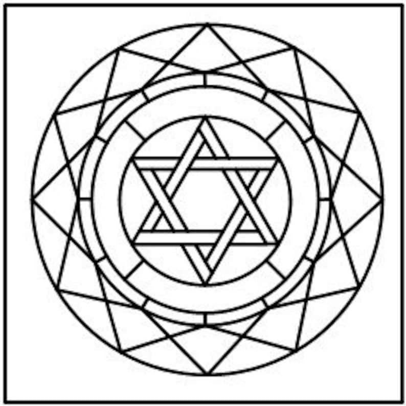 Star of David Stained Glass Round Pattern - Etsy