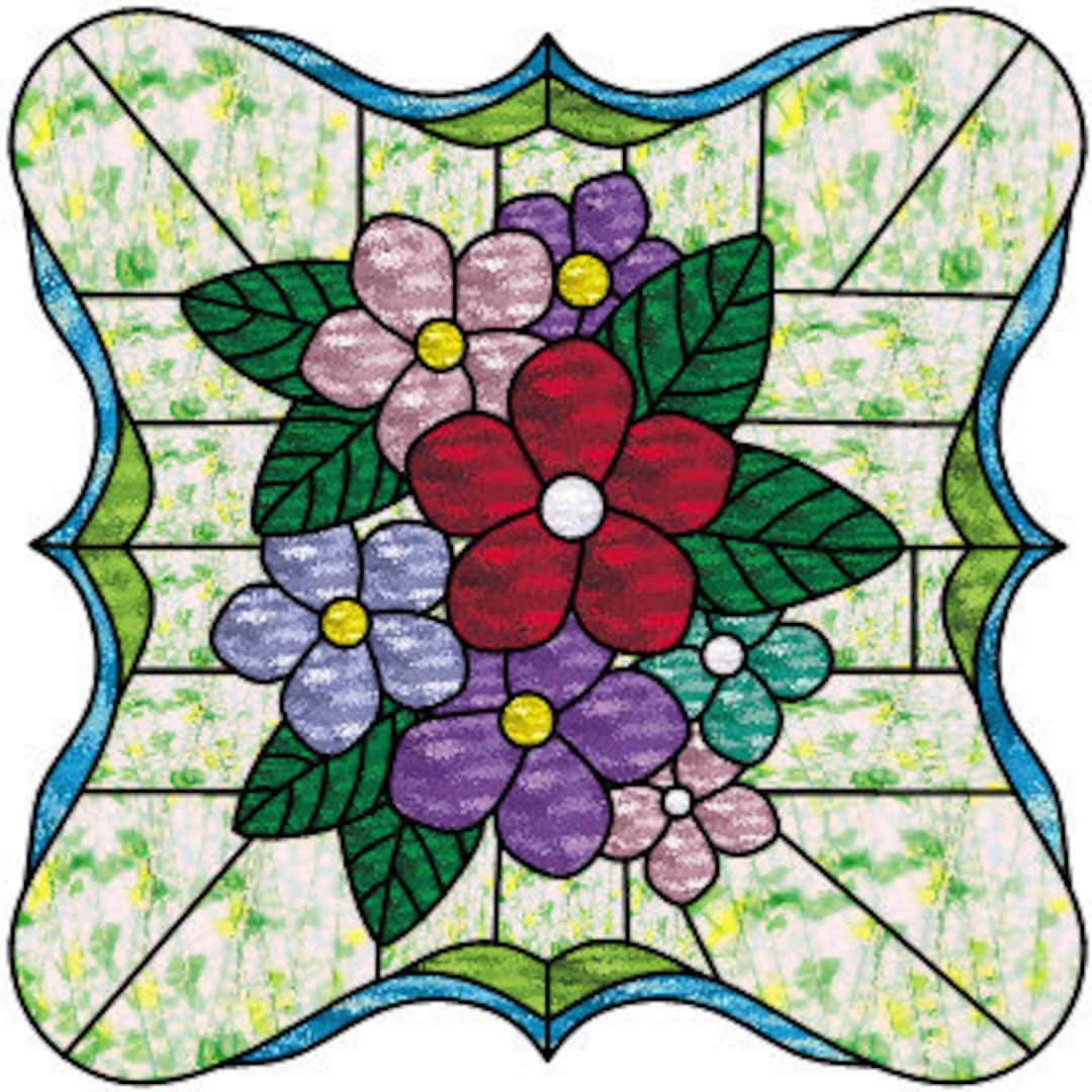 Victorian Flower Bouquet Stained Glass Pattern - Etsy