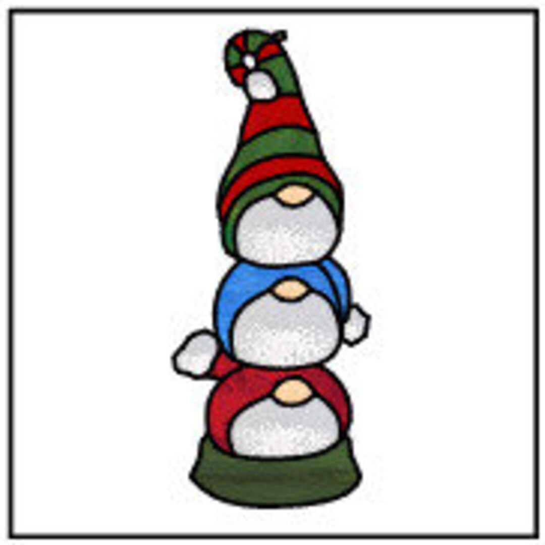 Stacked Gnomes Stained Glass Suncatcher PATTERN - Etsy